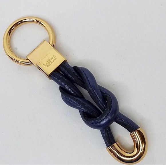 Loewe | Accessories | Loewe Flamenco Knot Leather And Goldtone Keychain ...